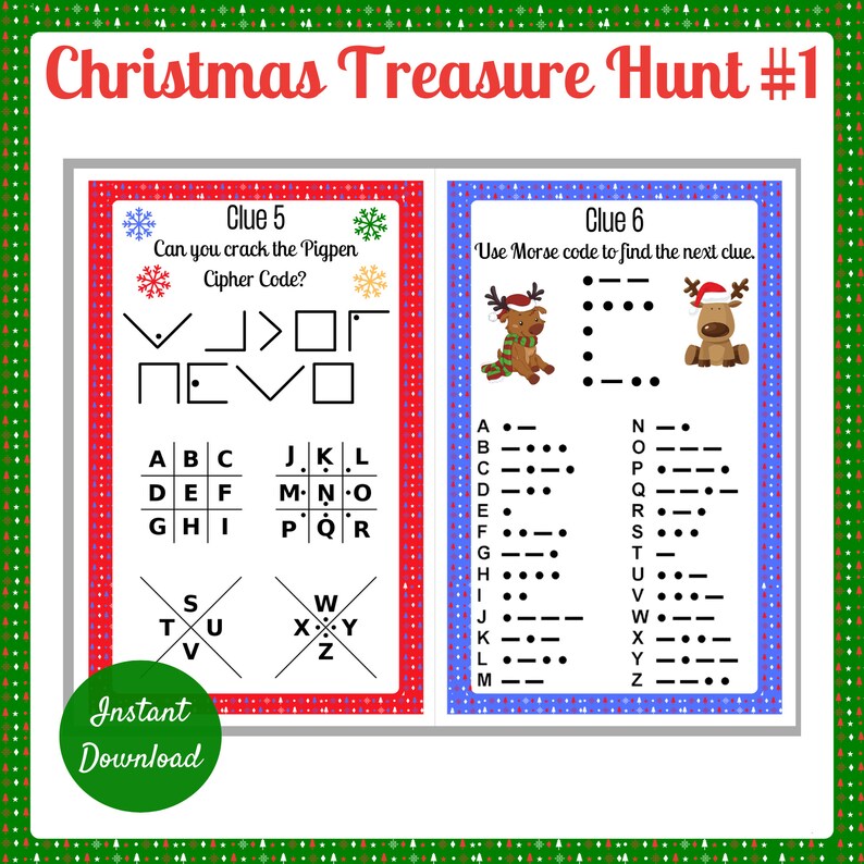 Outdoor Christmas Treasure Hunt, Letter From Santa (instant Download ...
