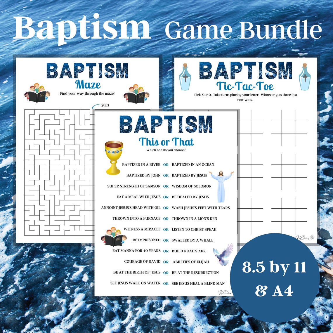 Baptism Game Bundle, 20 Printable Activities (PDF) - Etsy
