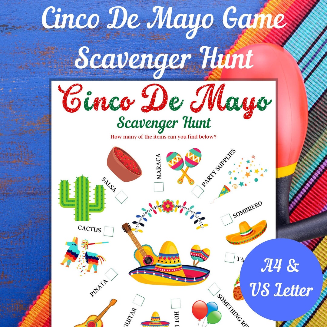 Cinco De Mayo Scavenger Hunt Game, Family Activity (printable PDF) - Etsy