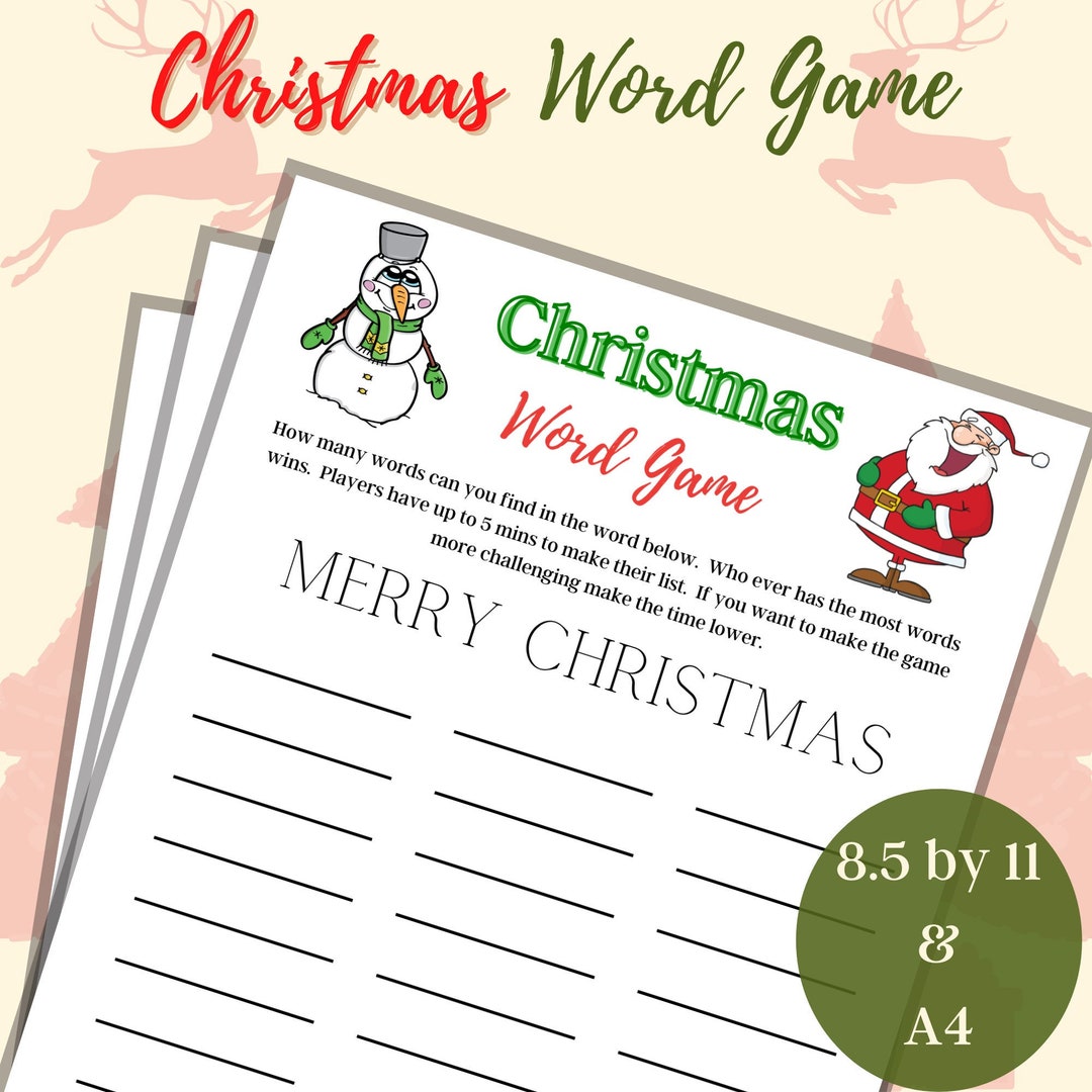 Christmas Word Game Family Games Party Game Fun for the - Etsy