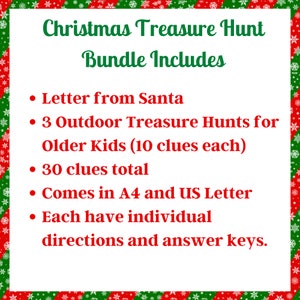 Outdoor Christmas Treasure Hunts, Letter From Santa, 3 Outdoor ...