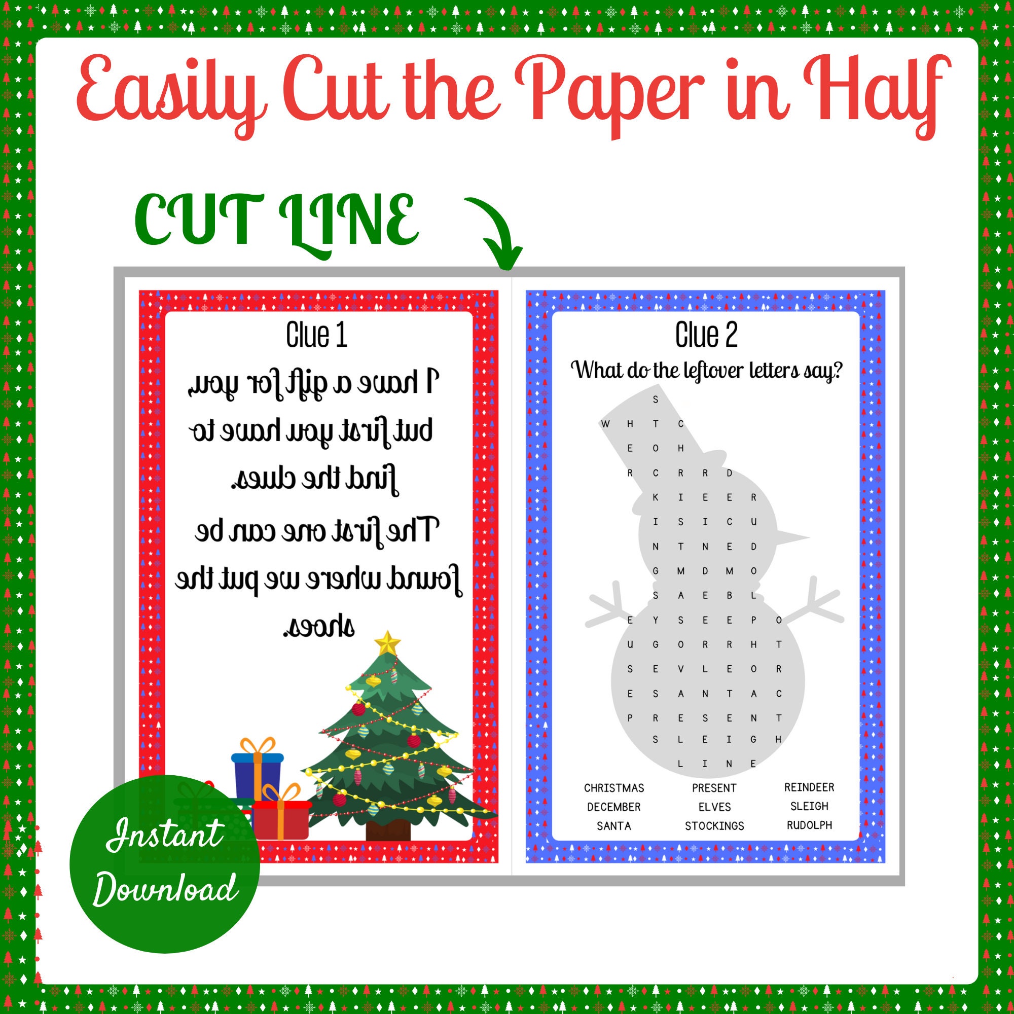 Christmas Treasure Hunt Crack the Code Christmas Indoor - Etsy Australia