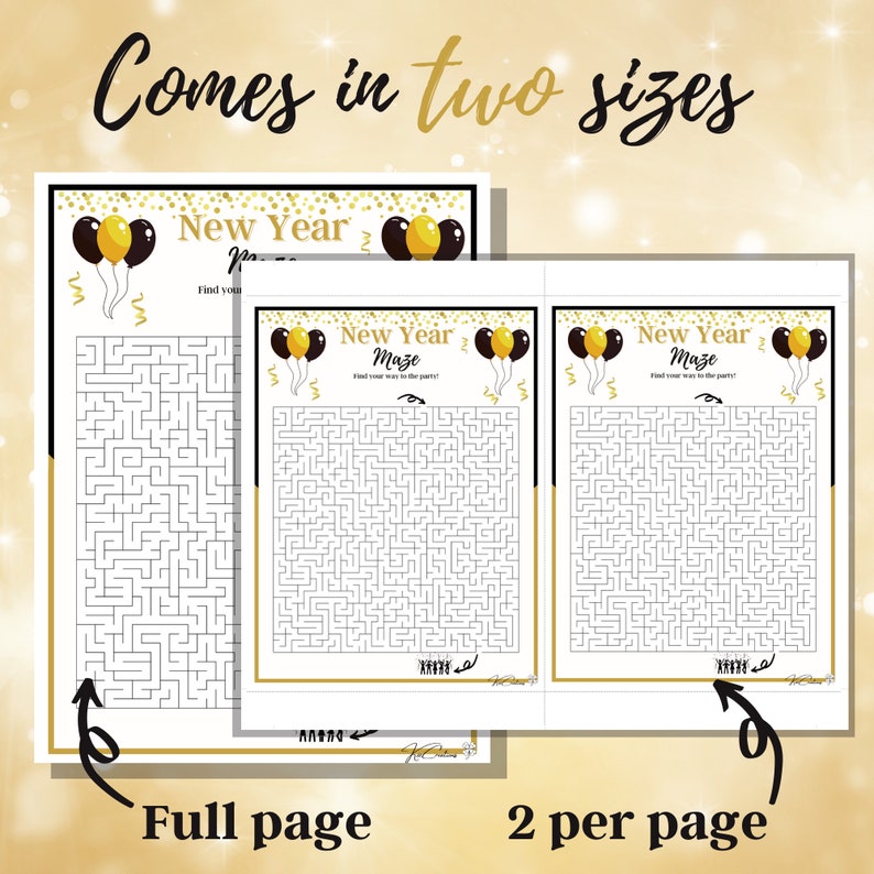 New Years Eve Maze Printable NYE Game Activity for Families - Etsy
