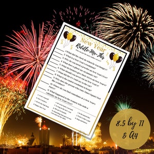 New Years Eve Riddle-me-this, Printable NYE Game, Activity for Families ...