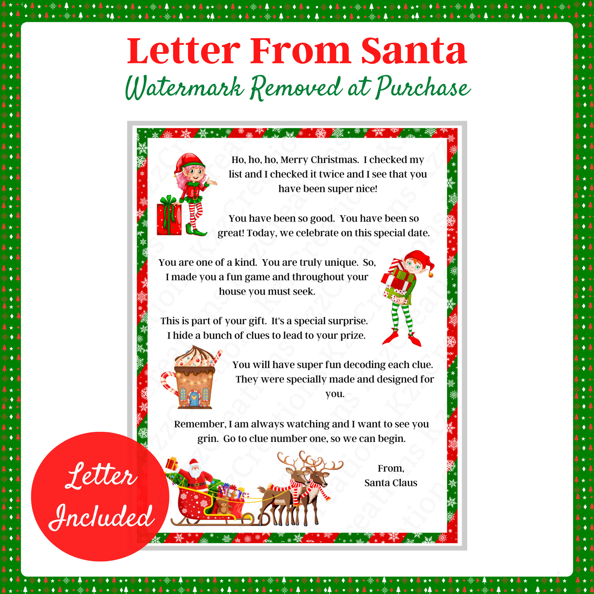 Outdoor Christmas Treasure Hunt Letter From Santa Outdoor - Etsy