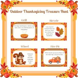 Thanksgiving Treasure Hunt, Outdoor Scavenger Hunt, Thanksgiving Game ...