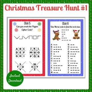 Christmas Treasure Hunt, Crack the Code Game for Teenagers (instant ...