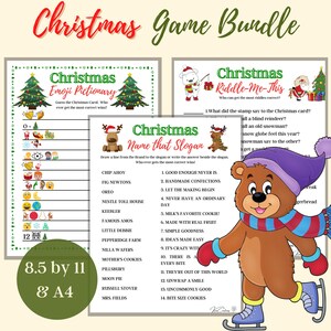 Christmas Game Bundle Printable Family Games Virtual Party - Etsy