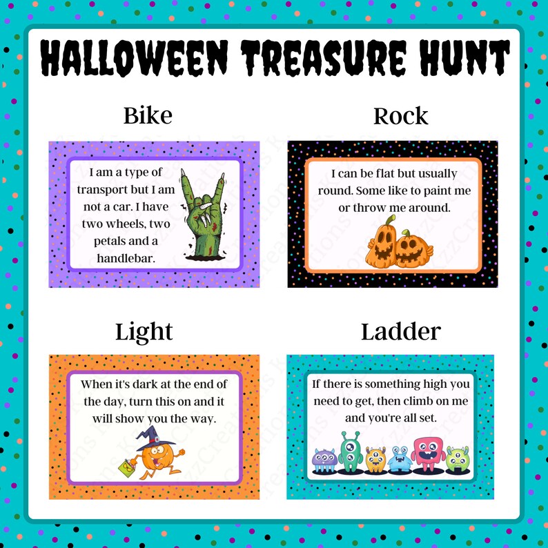 Halloween Scavenger Hunt Outdoor Halloween Treasure Hunt - Etsy