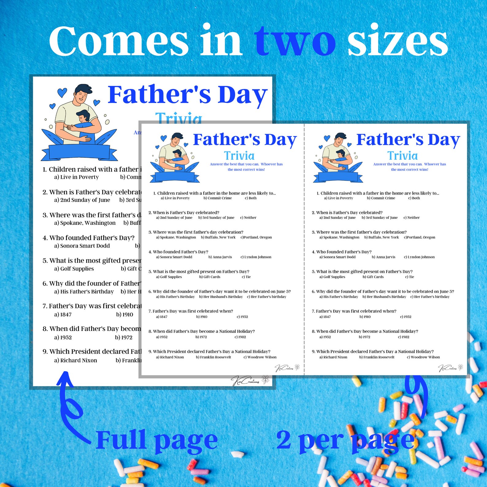Father's Day Trivia Game, Printable Family Game, Virtual Game, Game for ...