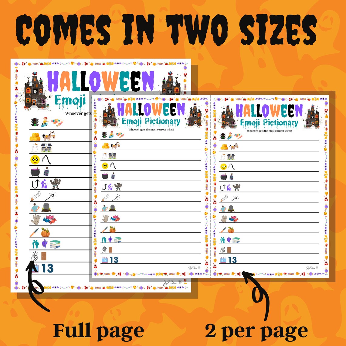 Halloween Emoji Pictionary Game Game for Kids Game for - Etsy