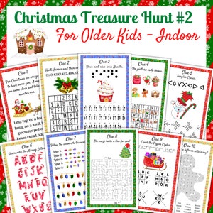 Indoor Christmas Scavenger Hunts, Letter From Santa, 3 Indoor Treasure ...