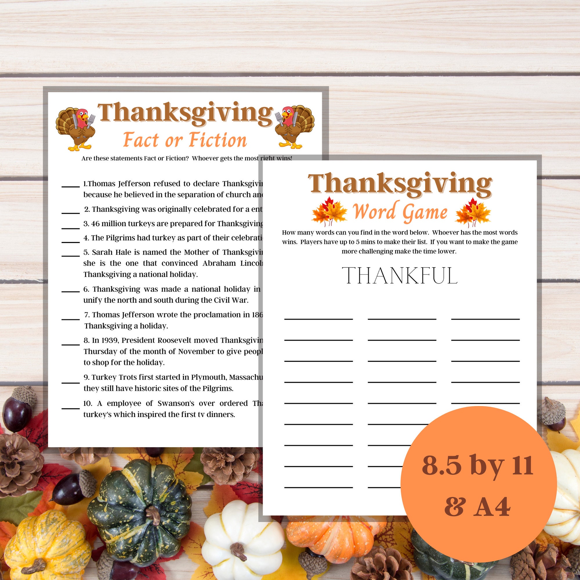 Thanksgiving Game Bundle, 20 Printable Activities (instant Download) - Etsy