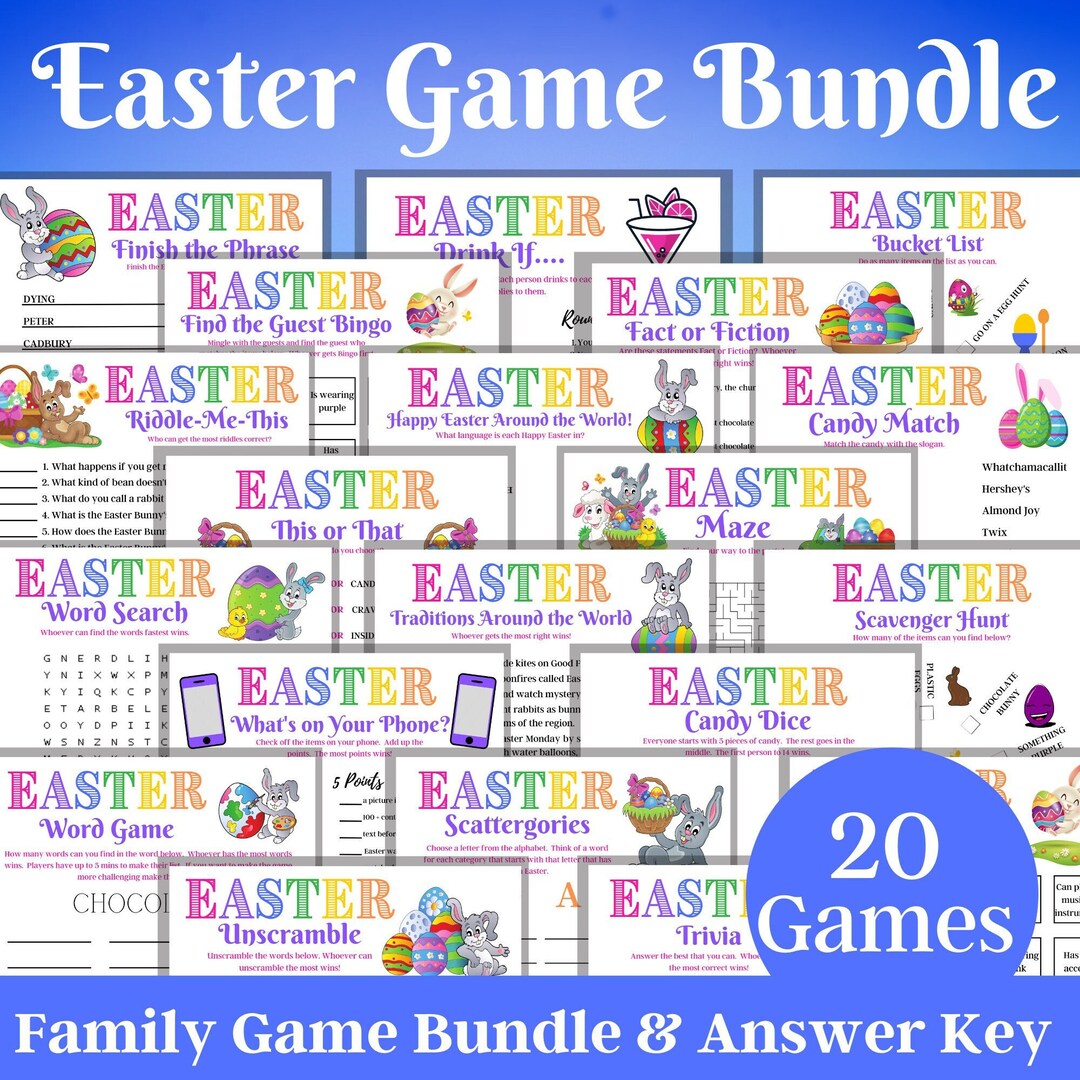 Easter Game Bundle: Family & Adult Party Games (PDF) - Etsy