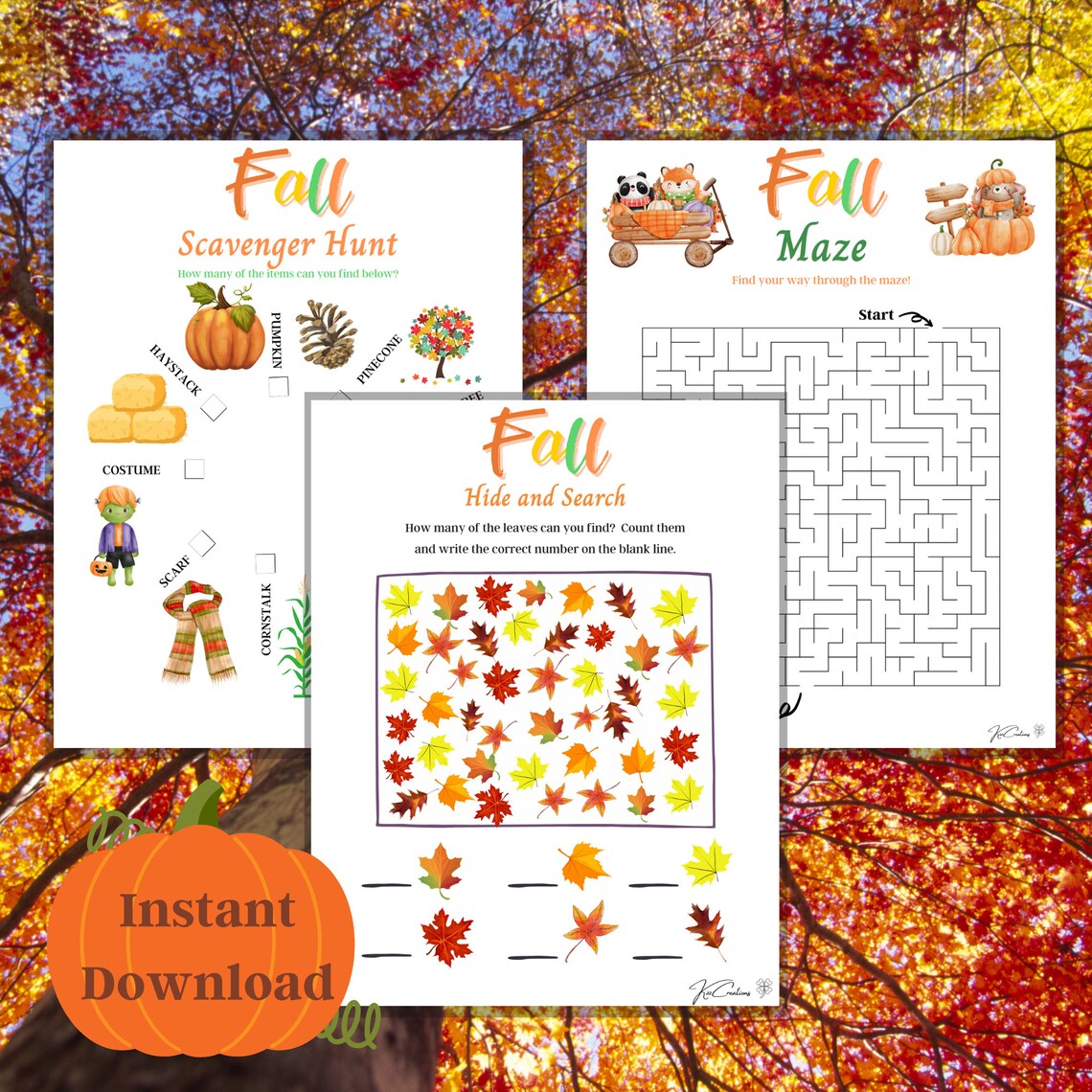 Fall Game Bundle 20 Printable Autumn Games Fall Time - Etsy
