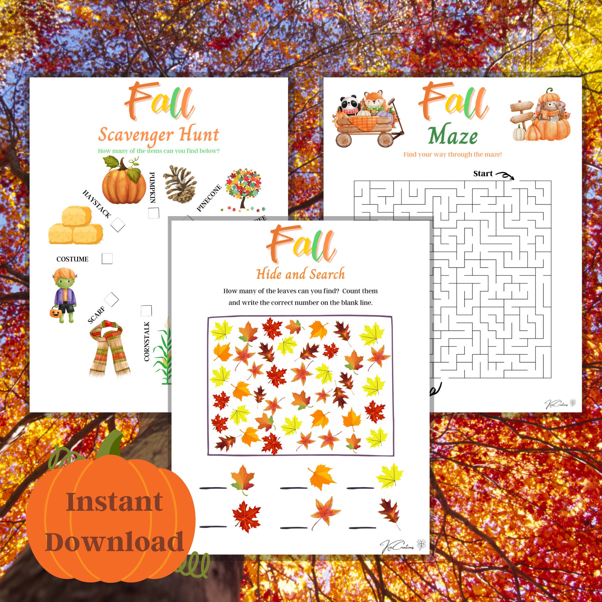 Fall Game Bundle 20 Printable Autumn Games Fall Time - Etsy