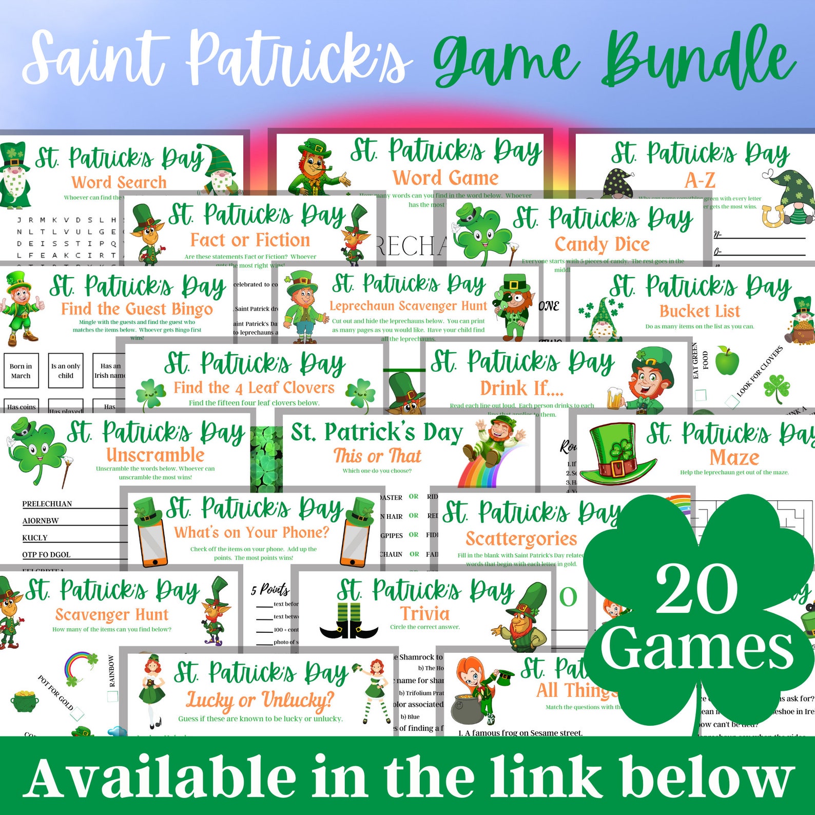 St Patrick's Day Trivia Game Printable Family Game | Etsy