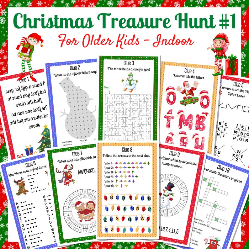 Indoor Christmas Scavenger Hunts Letter From Santa 3 Indoor - Etsy