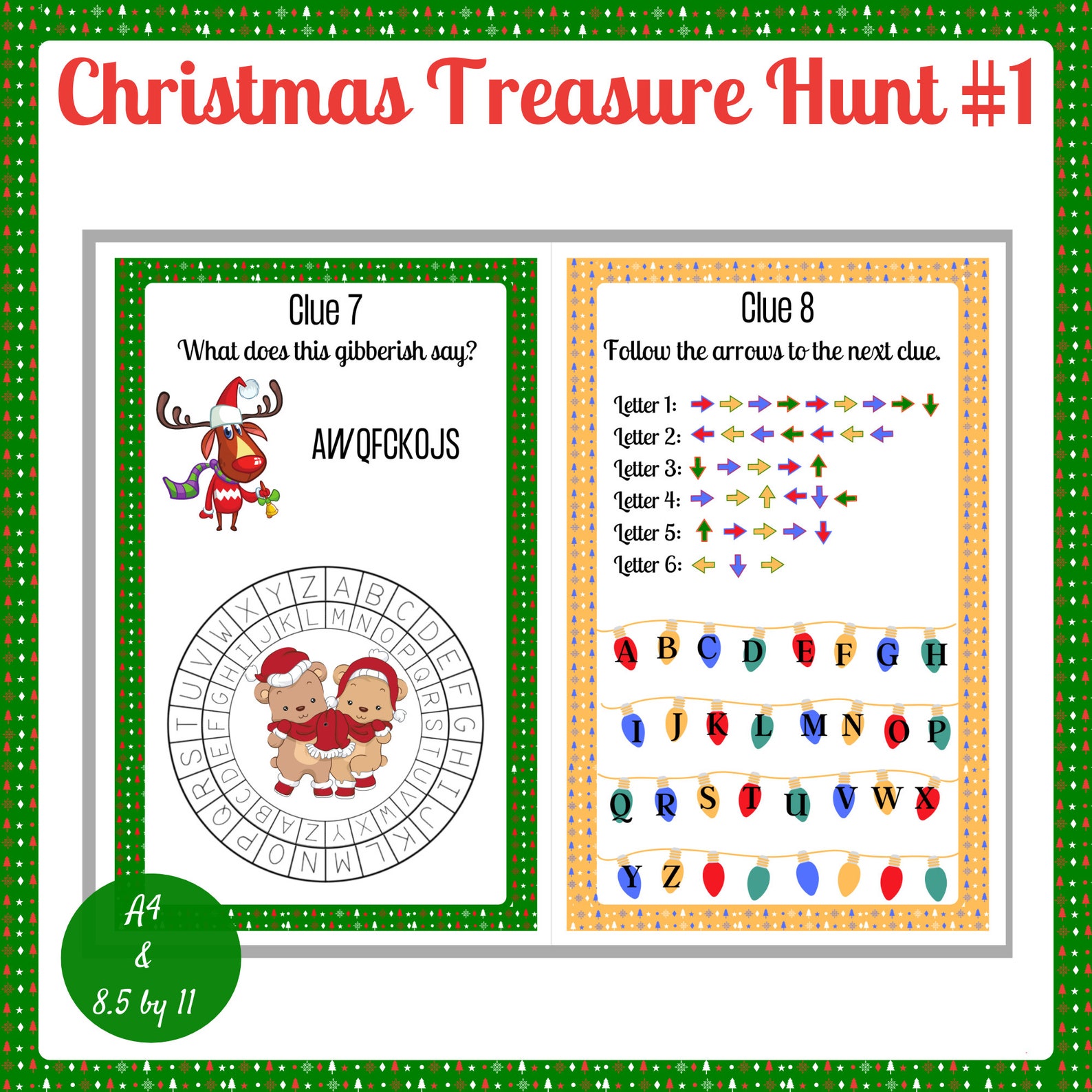 Christmas Treasure Hunt Crack the Code Christmas Indoor - Etsy Australia
