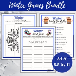 Winter Games Bundle, Printable Family Games, Fun for the Whole Family ...