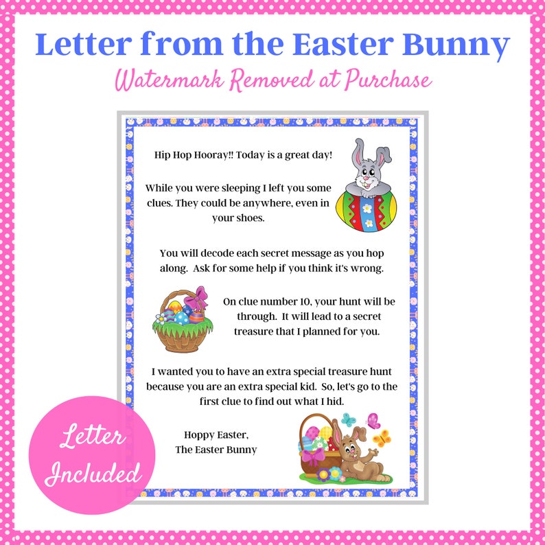 Easter Treasure Hunt, Easter Bunny Letter, Indoor Scavenger Hunt, Vol 2 ...