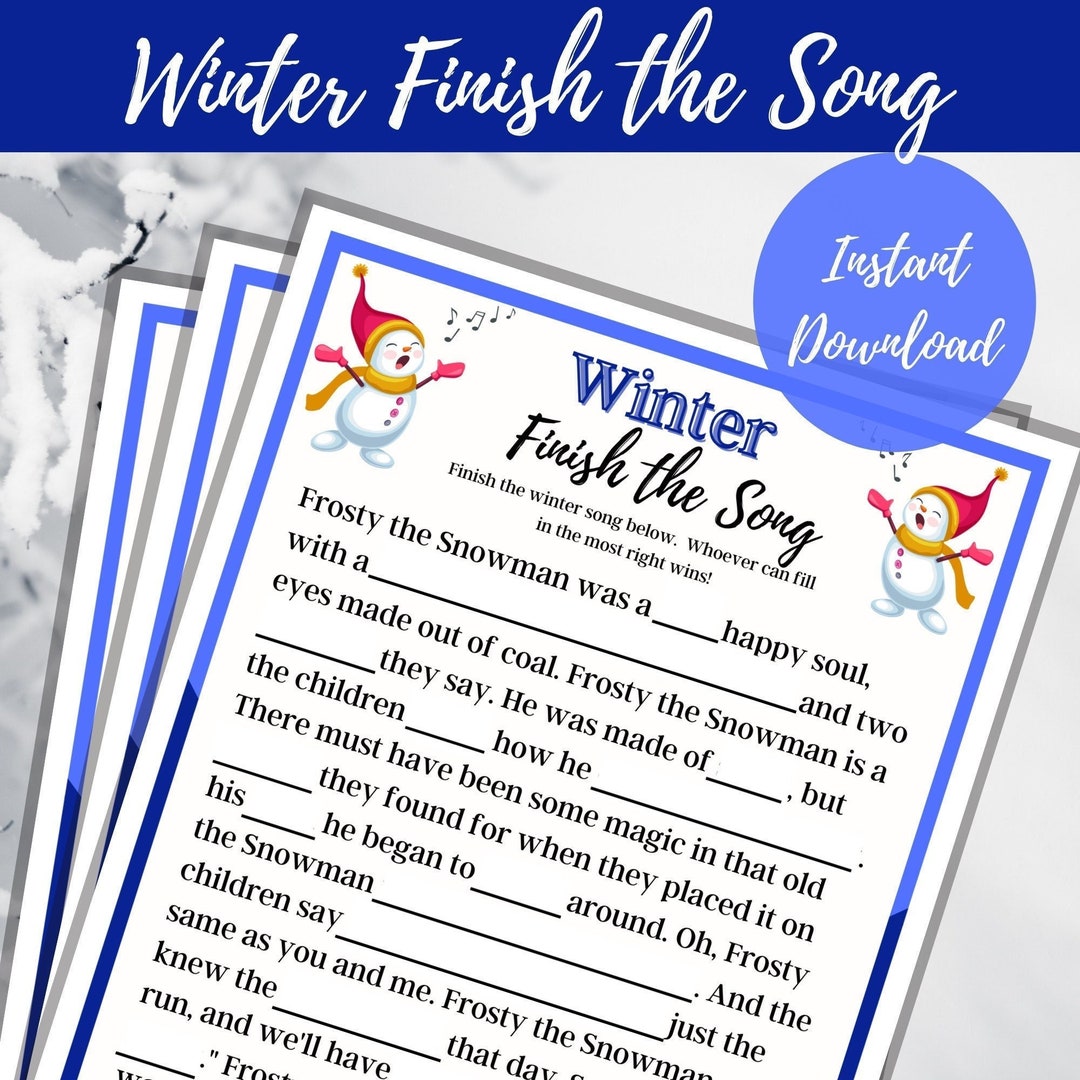 Winter Finish the Song, Activity for Kids, Winter Game, Kids Game ...