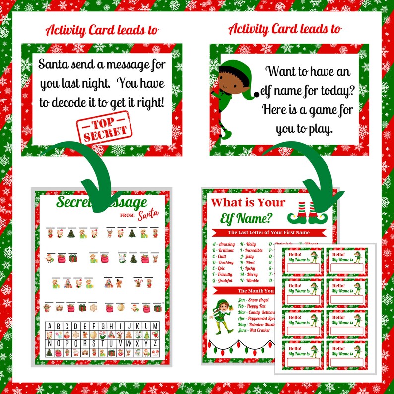 Christmas Elf Activity Kit, Rhyming Notes & Games (PDF) - Etsy