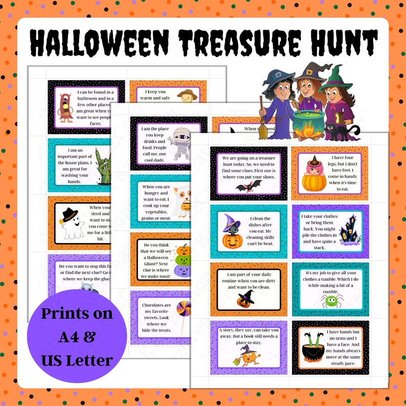 Halloween Treasure Hunt Indoor Scavenger Hunt Halloween Game - Etsy