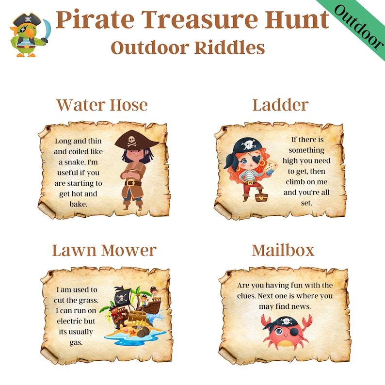 Outdoor Pirate Treasure Hunt Riddle Game for Kids (digital Download) - Etsy