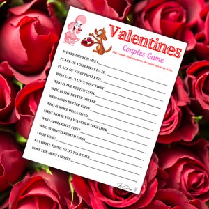 Valentine's Day Game Couples Game, Printable Family Game, Virtual Party ...