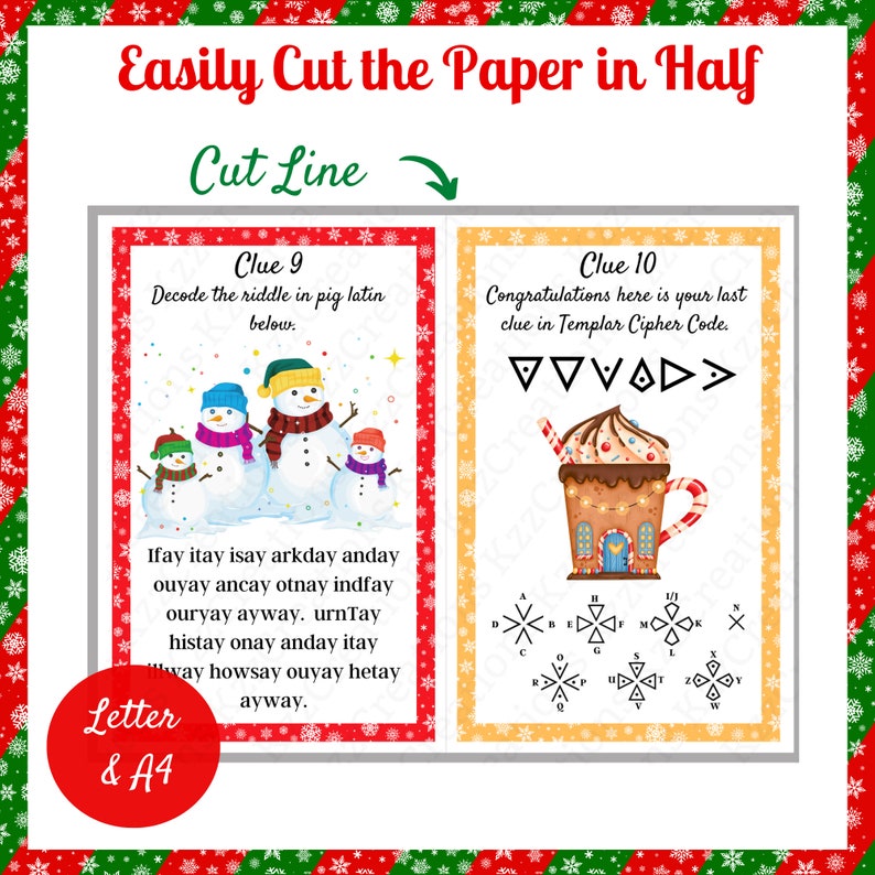 Indoor Christmas Scavenger Hunts Letter From Santa 3 Indoor - Etsy