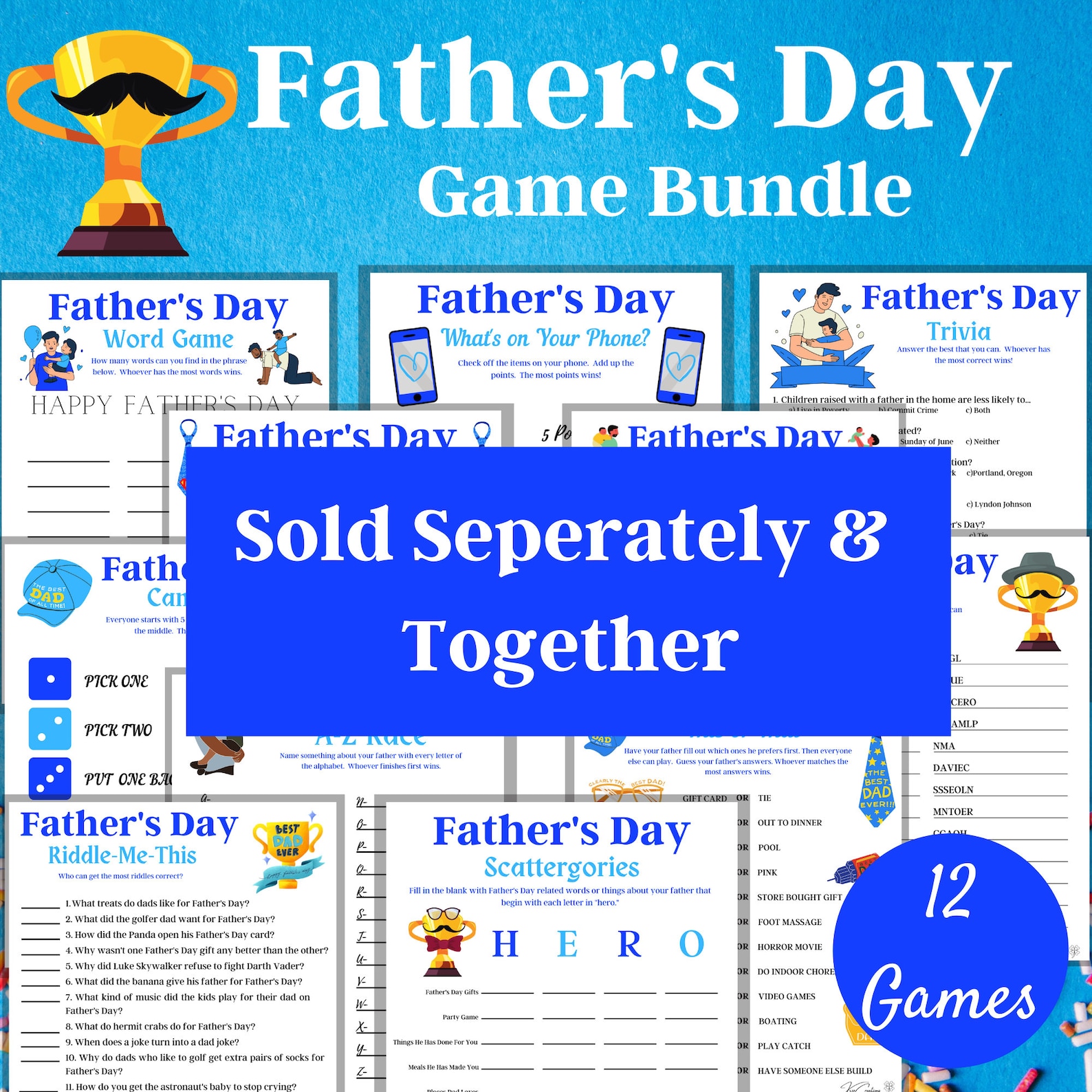 Father's Day Scattergories Game Printable Family Game - Etsy