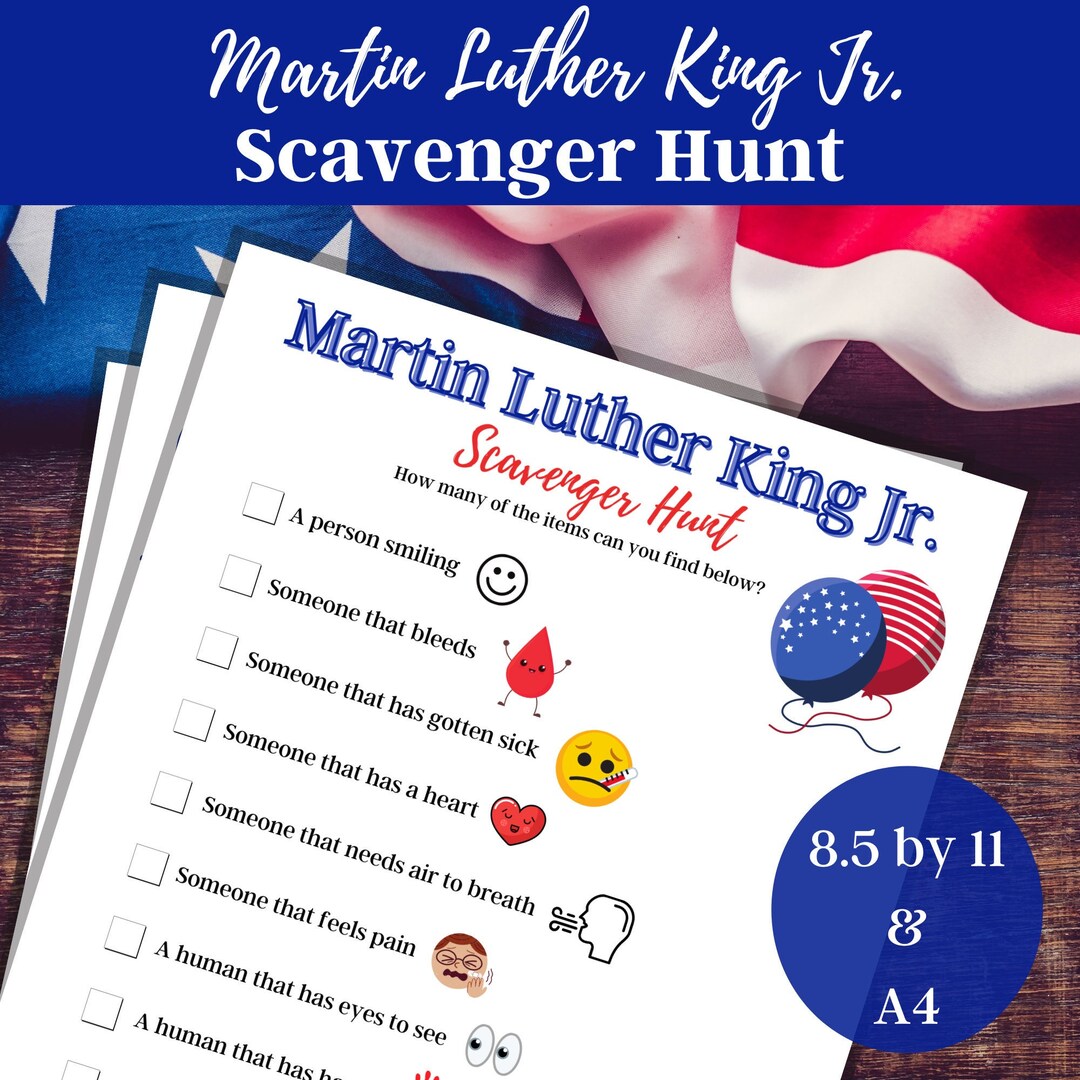 MLK Jr Day Scavenger Hunt, Celebrate Martin Luther King, Classroom Game ...