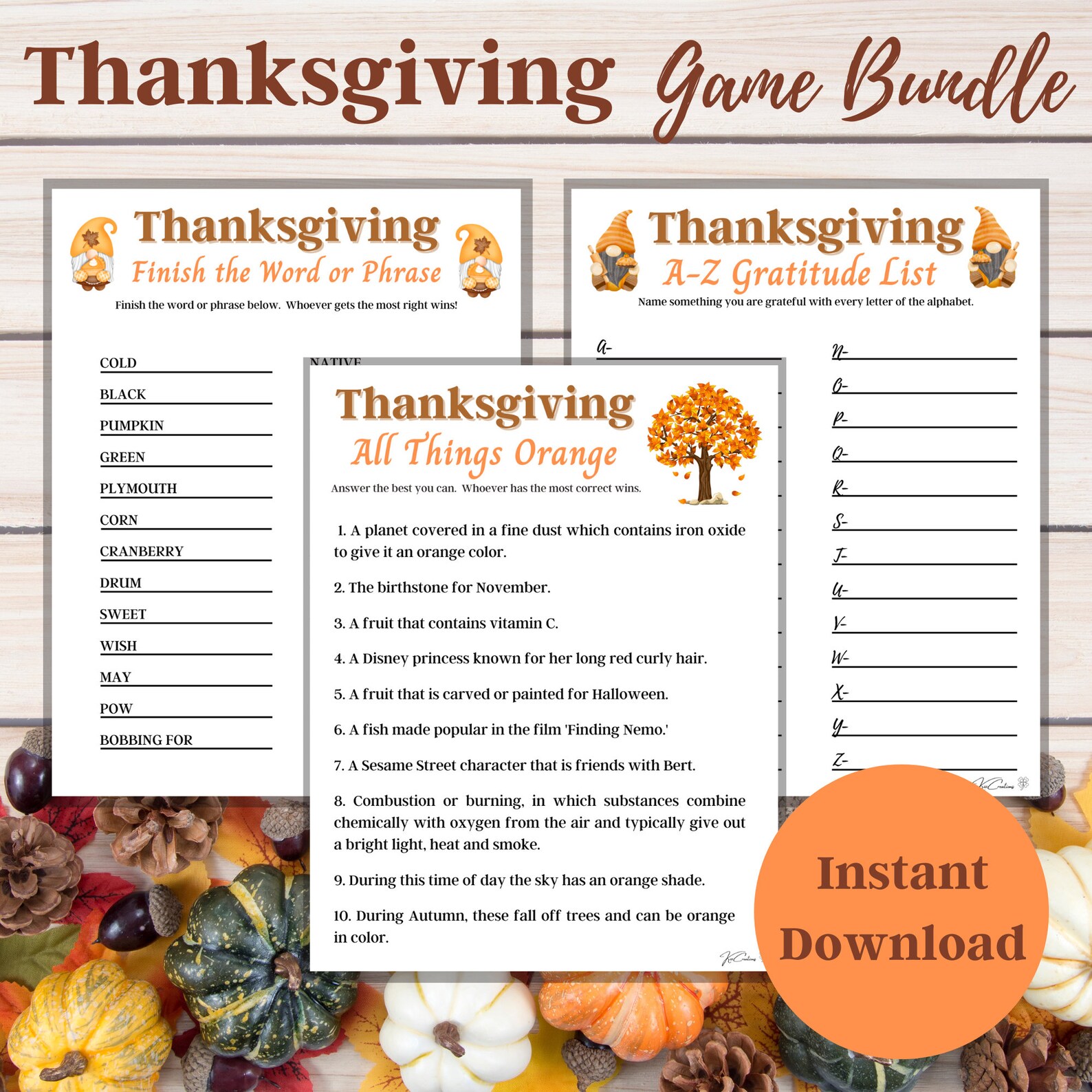 Thanksgiving Game Bundle, 20 Printable Activities (instant Download) - Etsy
