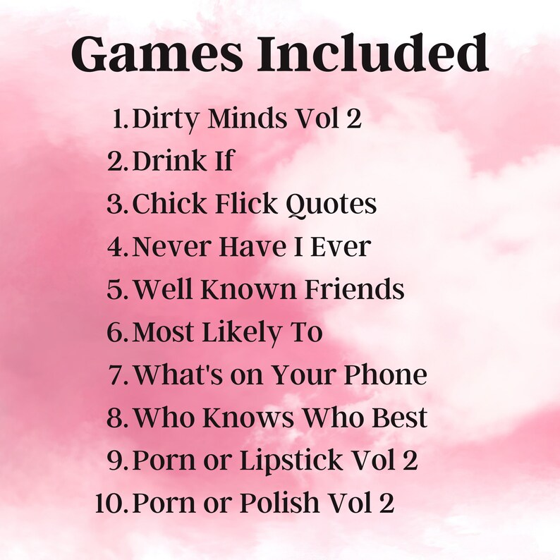 Girls Night Game Bundle 10 Game Bundle Adult Girls Night - Etsy
