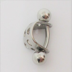 Clitoral Clitorial Clit Hood Bar VCH Vertical Labia Curved Hearts Cuff ...