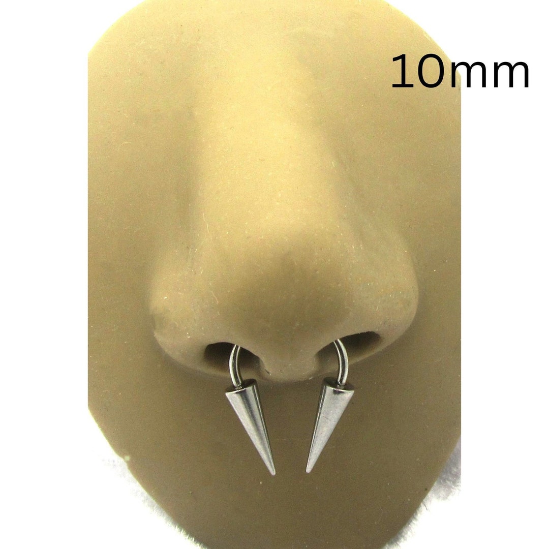 16G 14G Spiked Septum Ring Hoop Spikes Long Spikes Septum Hoop Surgical ...