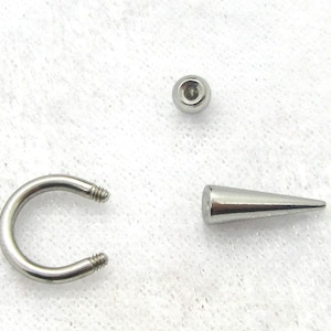 14G 16G Snake Bites Labret Lip Ring Long Spike Bottom Side Lip Ring ...