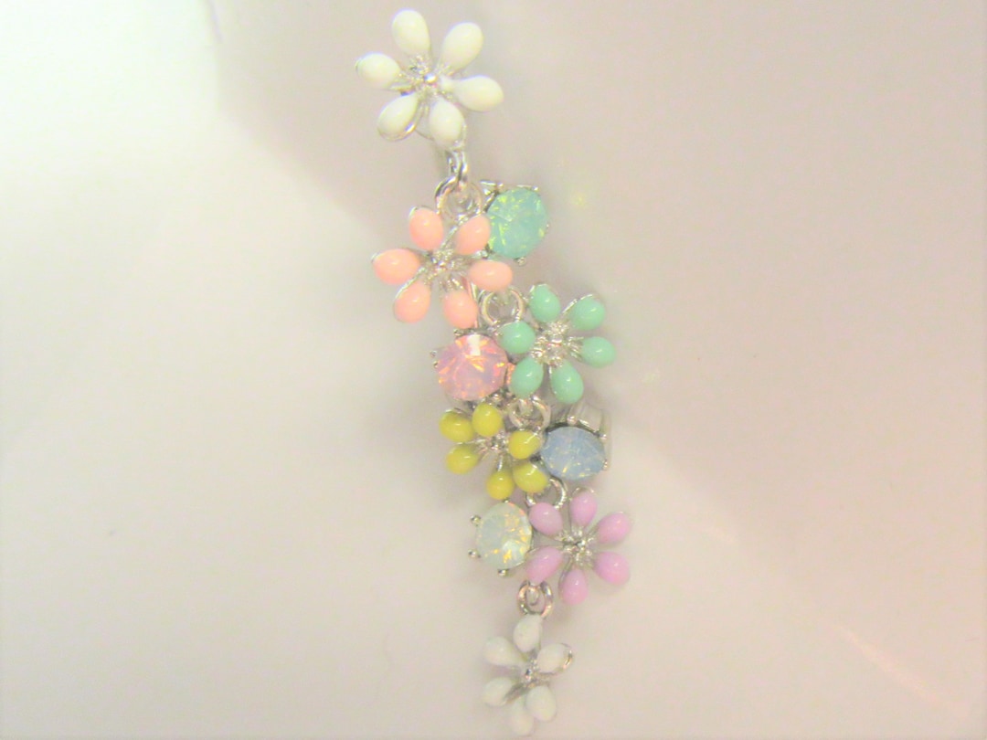 Clitoral Clitorial Clit Hood Bar VCH Vertical Opal Crystal Flower ...