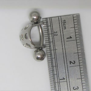 Clitoral Clitorial Clit Hood Bar VCH Vertical Labia Curved Hearts Cuff ...