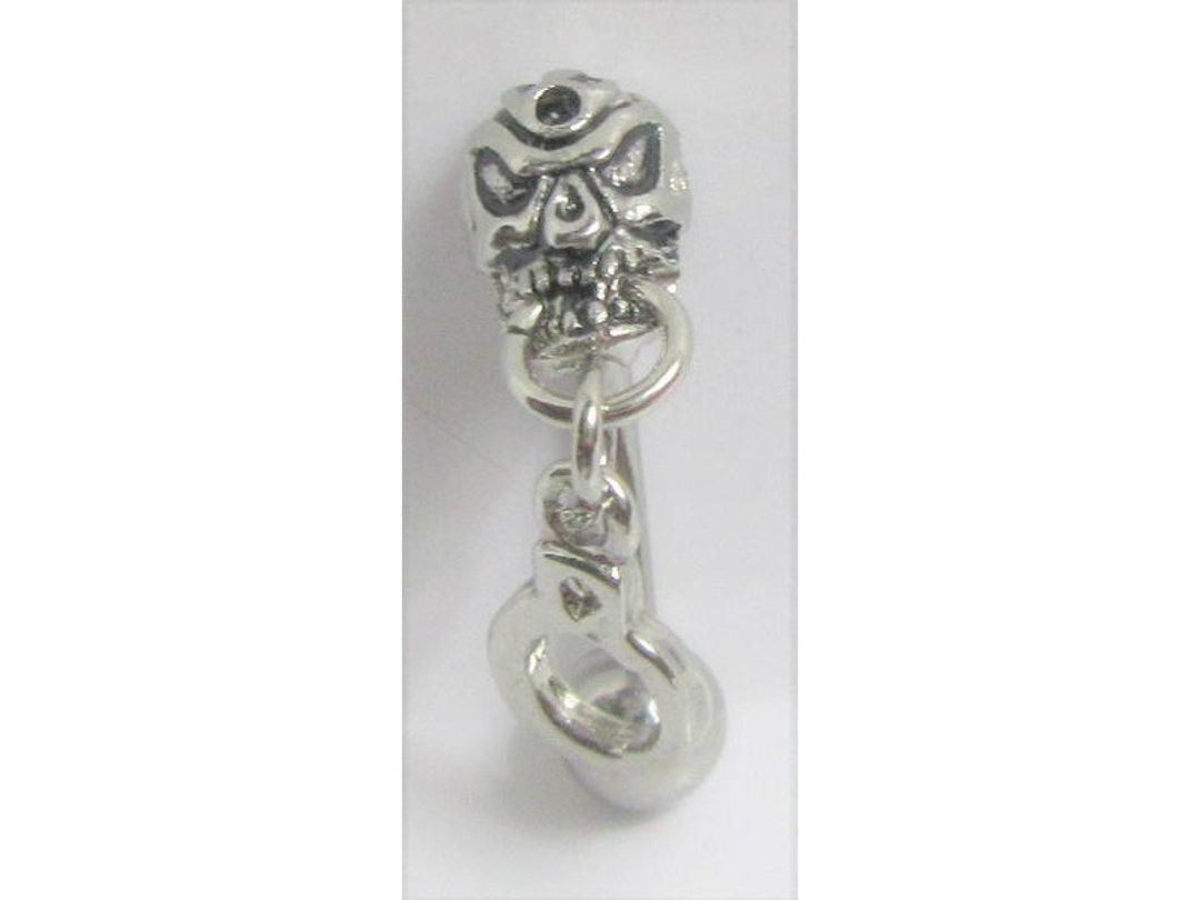 Clitoral Clitorial Clit Hood Bar VCH Vertical Stainless Steel Skull ...