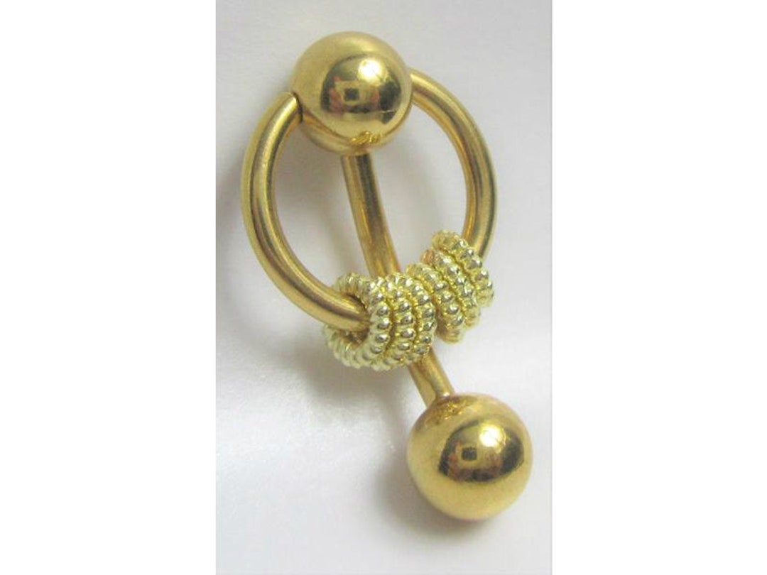 14G Clitoral Clitorial Clit Hood Bar VCH Vertical 14k Gold Barbell Hoop ...