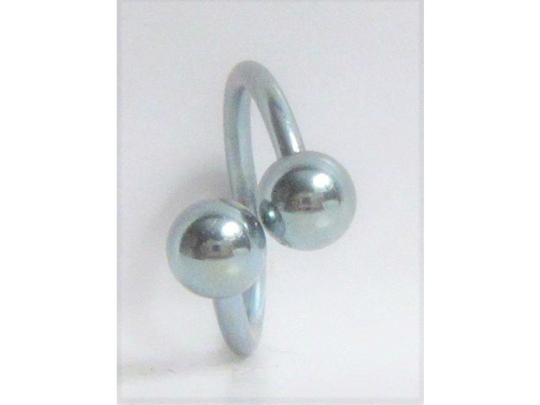 Clitoral Clitorial Clit Hood Bar VCH Vertical Ice Blue Hoop Twisted ...