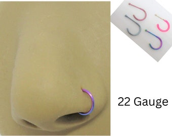 Titanium 22 Gauge Nose Ring - Etsy