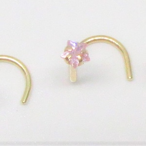 14k Gold Star Nose Stud Screw Swirl Twist Post Pin Jewelry 20 Gauge 20G ...