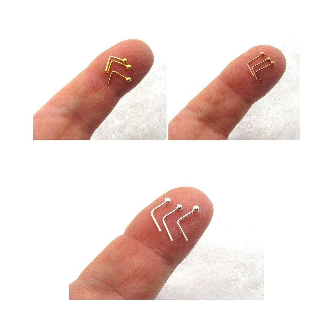 22G Nose Studs Ubend L Shape Nose Studs Straight Post Nose Studs Nose ...