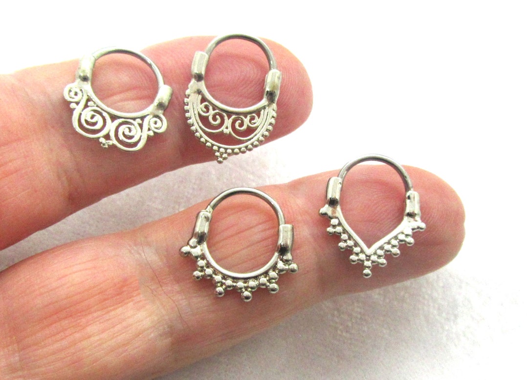 16G Septum Ring Hoop Filigree Ornate Septum Hoop Surgical Steel 16g ...