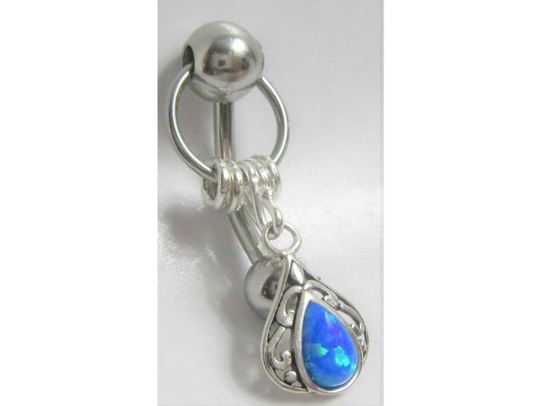 Clitoral Clitorial Clit Hood Bar VCH Vertical Blue Filigree - Etsy