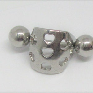 Clitoral Clitorial Clit Hood Bar VCH Vertical Labia Curved Hearts Cuff ...