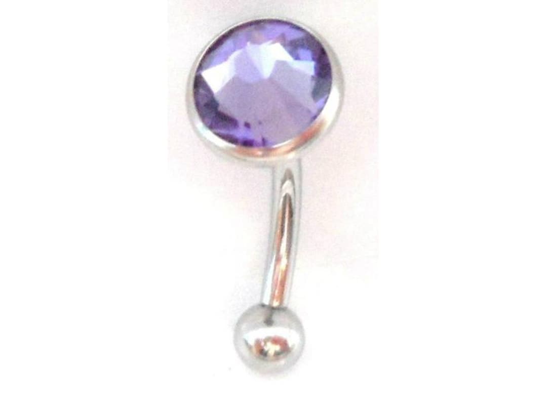 Clitoral Clitorial Clit Hood Bar VCH Vertical Flat Top Light Purple CZ ...
